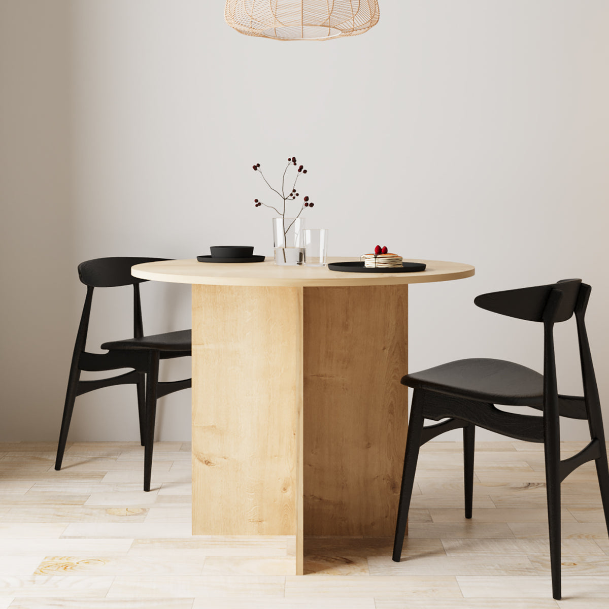 Bimossa L01 Linet 4-Seater Round Dining Table, Modern Scandinavian Kit
